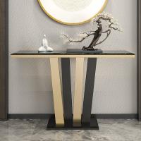 China Ss Black Marble Top Console Table Satin Finish Marble Console With Drawers for sale