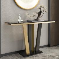 China Ss Black Marble Top Console Table Satin Finish Marble Console With Drawers for sale