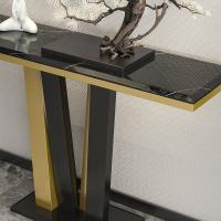 China Ss Black Marble Top Console Table Satin Finish Marble Console With Drawers for sale