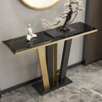 China Ss Black Marble Top Console Table Satin Finish Marble Console With Drawers for sale