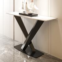 China Antique White Marble Top Console Table Restaurant Use Narrow Entryway Table for sale