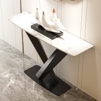 China Antique White Marble Top Console Table Restaurant Use Narrow Entryway Table for sale