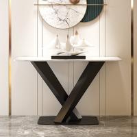 China Antique White Marble Top Console Table Restaurant Use Narrow Entryway Table for sale
