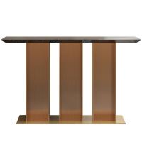 China Brass Gold Marble Console Table 1500x350x850mm Stainless Steel Base Hotel Use for sale