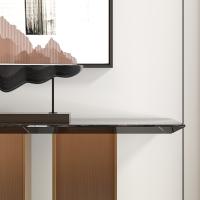 China Brass Gold Marble Console Table 1500x350x850mm Stainless Steel Base Hotel Use for sale