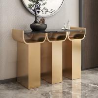 China Entrance Marble Console With Drawers Marble And Iron Console Table for sale