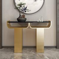 China Entrance Marble Console With Drawers Marble And Iron Console Table for sale
