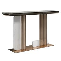 China Wall Brass Gold Console Table Customized Marble Console Table 1500mm Storage for sale