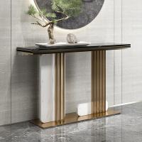 China Wall Brass Gold Console Table Customized Marble Console Table 1500mm Storage for sale