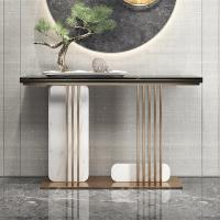 China Wall Brass Gold Console Table Customized Marble Console Table 1500mm Storage for sale