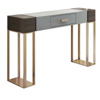 China Wooden Console Table with Marble Top and Brass Gold Drawers 1200x400x850mm for sale