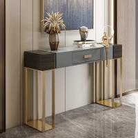 China Wooden Console Table with Marble Top and Brass Gold Drawers 1200x400x850mm for sale