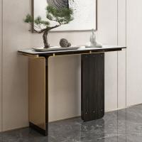 China White Small Marble Console Table Oak Mixed Stainless Steel Console Table for sale
