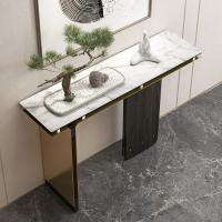 China White Small Marble Console Table Oak Mixed Stainless Steel Console Table for sale