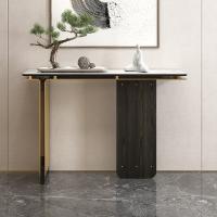 China White Small Marble Console Table Oak Mixed Stainless Steel Console Table for sale