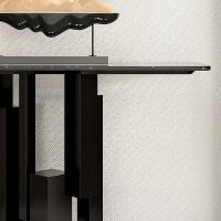 China Bronze Black And Marble Console Table Stainless Steel and Walnut for sale
