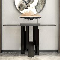 China Bronze Black And Marble Console Table Stainless Steel and Walnut for sale