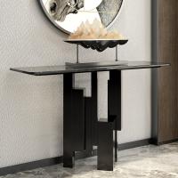 China Bronze Black And Marble Console Table Stainless Steel and Walnut for sale