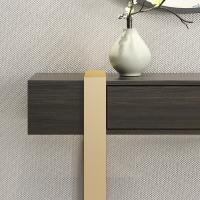 China Oak Black Marble Top Console Table With Two Drawers Satin Finish for sale