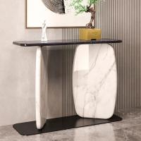 China Customized Iron Base Marble Top Console Table 1200x400x900mm Stainless Steel for sale