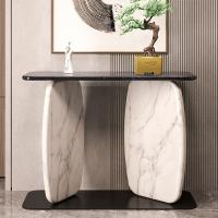 China Customized Iron Base Marble Top Console Table 1200x400x900mm Stainless Steel for sale