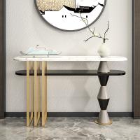 China Satin Finish Wood and Marble Console Table 1500x330x800mm Brass Gold Custom for sale