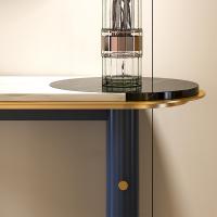 China Iron Marble Console Table Brushed Gold Stainless Steel Entry Table for sale