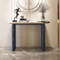 China Iron Marble Console Table Brushed Gold Stainless Steel Entry Table for sale