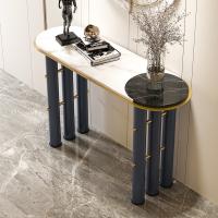 China Iron Marble Console Table Brushed Gold Stainless Steel Entry Table for sale