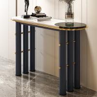 China Iron Marble Console Table Brushed Gold Stainless Steel Entry Table for sale