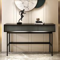 China Oak Marble Top Console Table with Drawers Slim 1200x350x850mm Entryway Furniture for sale