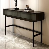 China Oak Marble Top Console Table with Drawers Slim 1200x350x850mm Entryway Furniture for sale