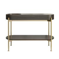 China Gold Long Marble Console Table 1200x400x850mm Stainless Steel Oak Entryway Table for sale