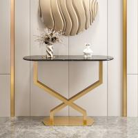 China Metal Base Genuine Marble Console Table Gold Marble Console Table for sale