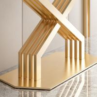 China Metal Base Genuine Marble Console Table Gold Marble Console Table for sale