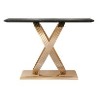 China Customized Brass And Marble Console Table Satin Finish Ss Console Table for sale