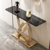 China Customized Brass And Marble Console Table Satin Finish Ss Console Table for sale