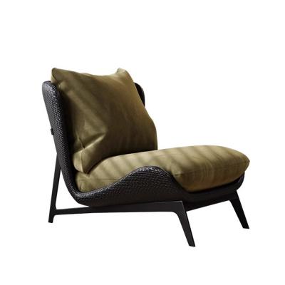China Rattan Frame Velvet Black Arm Chair 670x670x750mm for Hotel Living Room for sale