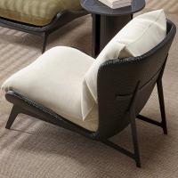 China Rattan Frame Velvet Black Arm Chair 670x670x750mm for Hotel Living Room for sale