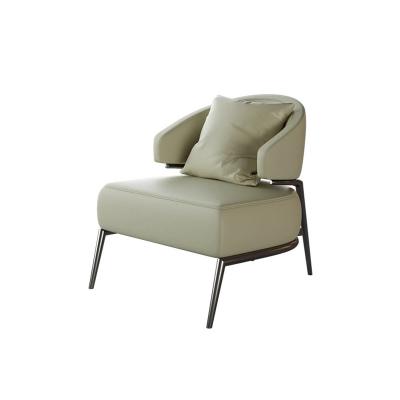China Genuine Leather Accent Chair Stainless Steel Frame 680mm Width Velvet Seat for Hotel Living Room for sale