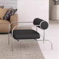 China Stainless Steel Velvet Fabric Armchair 920x620x650mm for Hotel Restaurant for sale
