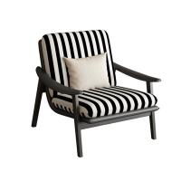 China Black Velvet Chesterfield Armchair with Solid Wood Legs 820x980x760mm for sale