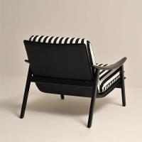 China Black Velvet Chesterfield Armchair with Solid Wood Legs 820x980x760mm for sale