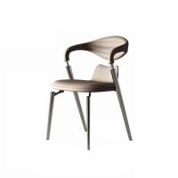 China Leather Upholstery Dining Chair with Stainless Steel Legs 950x850x930mm for sale
