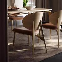 China Modern High Back Leather Dining Chair Stainless Steel Legs 600x490x790mm for sale