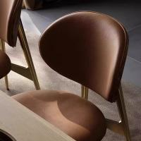 China Modern High Back Leather Dining Chair Stainless Steel Legs 600x490x790mm for sale