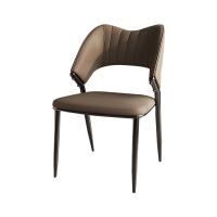 China Leather Upholstery High Back Dining Chair Stainless Steel Legs 470x460x830mm for sale