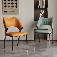 China Leather Upholstery High Back Dining Chair Stainless Steel Legs 470x460x830mm for sale