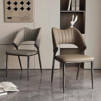 China Leather Upholstery High Back Dining Chair Stainless Steel Legs 470x460x830mm for sale