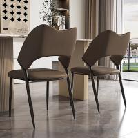 China Leather Upholstery High Back Dining Chair Stainless Steel Legs 470x460x830mm for sale